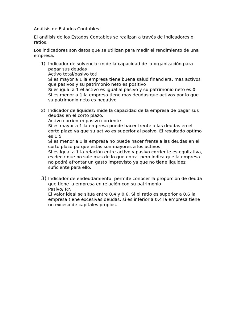 Análisis de Estados Contables | PDF