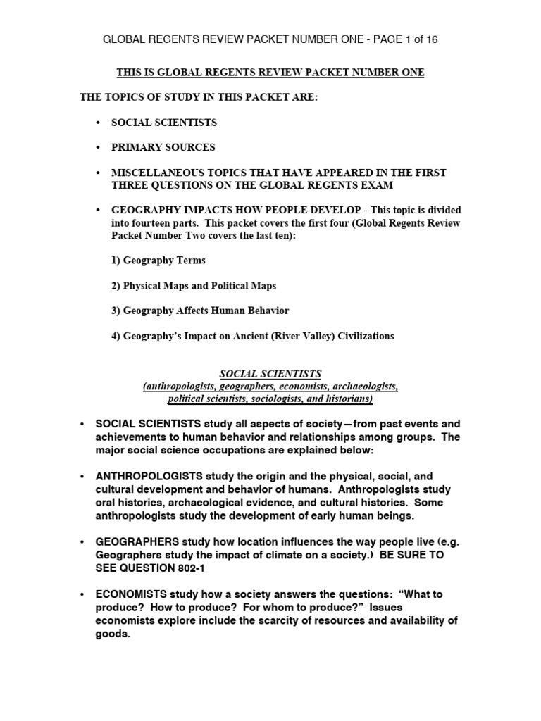 Completing the Global Regents Outline | PDF | River | Anthropology