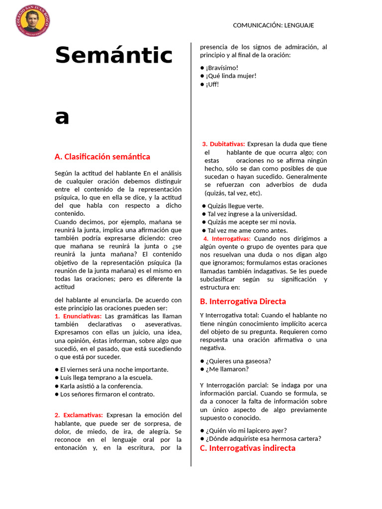 Tipos de Oraciones y Actitud del Hablante | PDF | Gramática | Mecánica ...