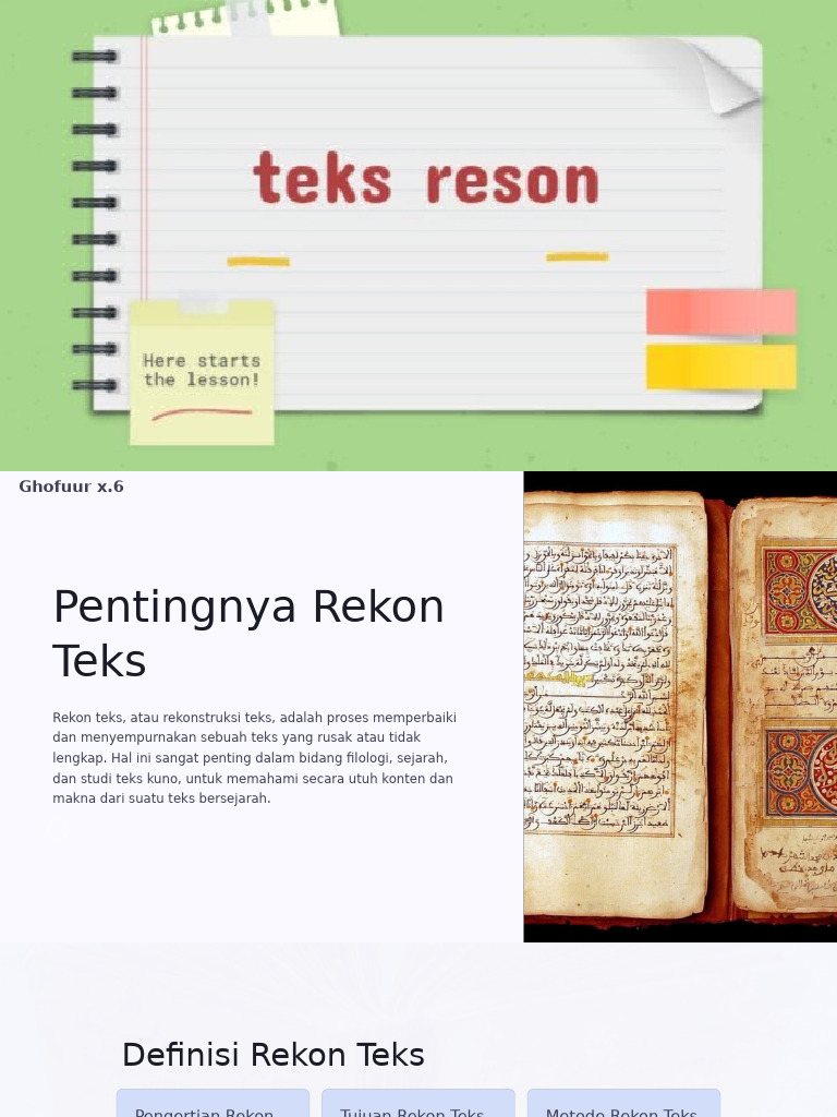 Pentingnya-Rekon-Teks | PDF
