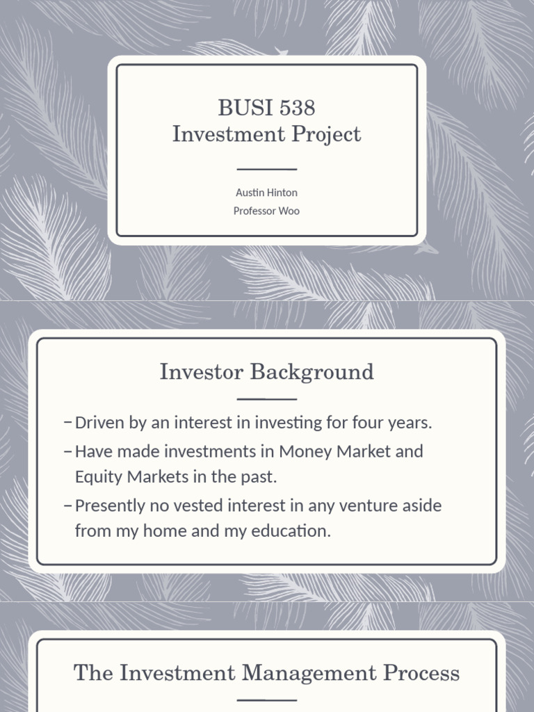 BUSI538 Investment Project Hinton | PDF | Investing | Asset Allocation