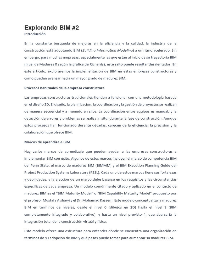 Explorando BIM 2 | PDF | Aprendizaje