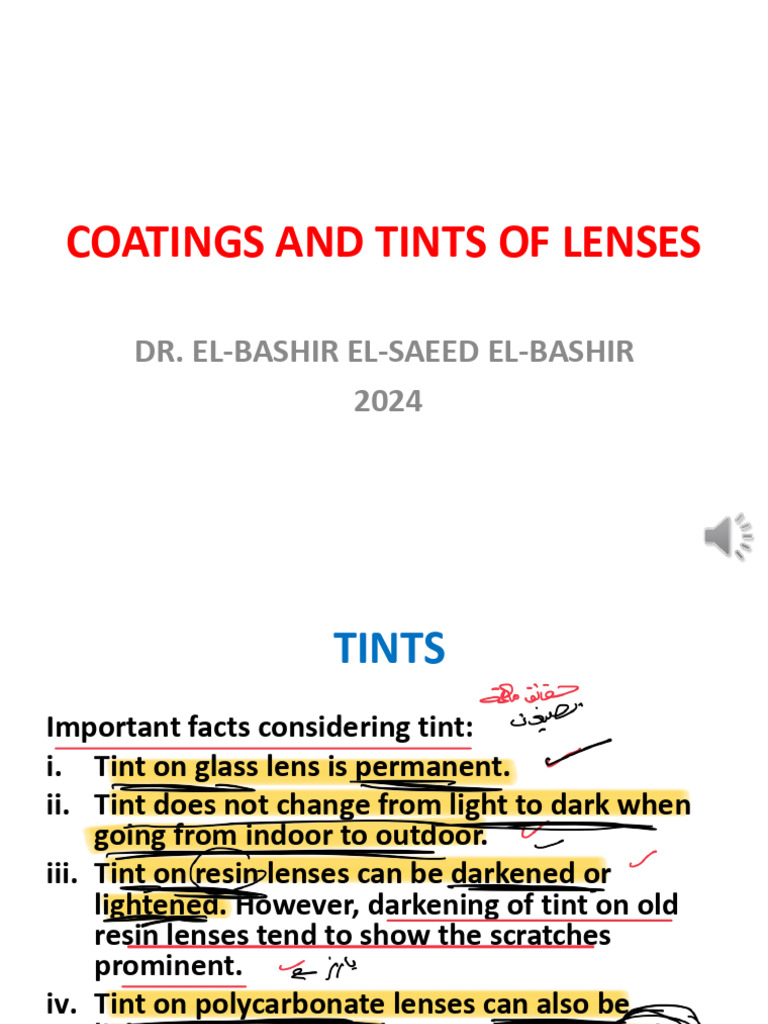 Coatings and Tints of Lenses | PDF | Materials | Electrodynamics
