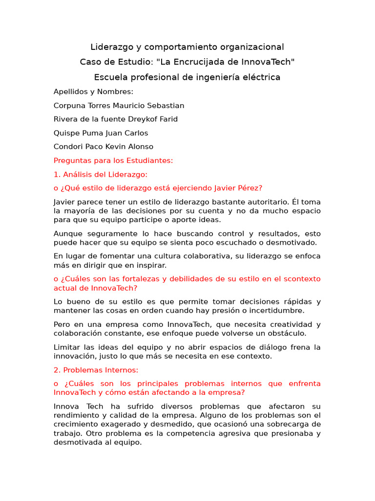 Tarea 1 Liderazgo y Comportamiento Organizacional | PDF | Liderazgo | Business