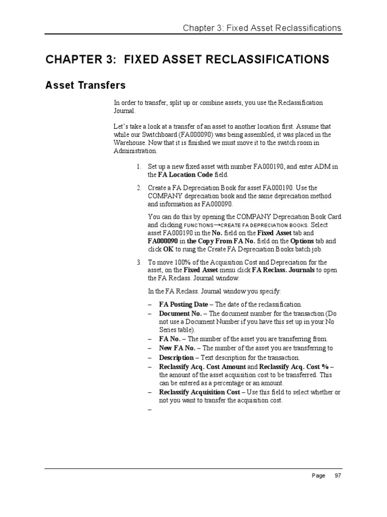 Fixed Asset Reclassification Guide | PDF | Depreciation | Corporations