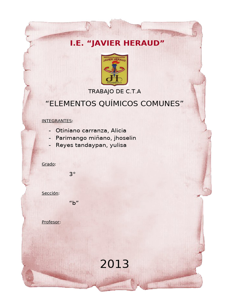 Los Elementos Químicos Comunes | PDF