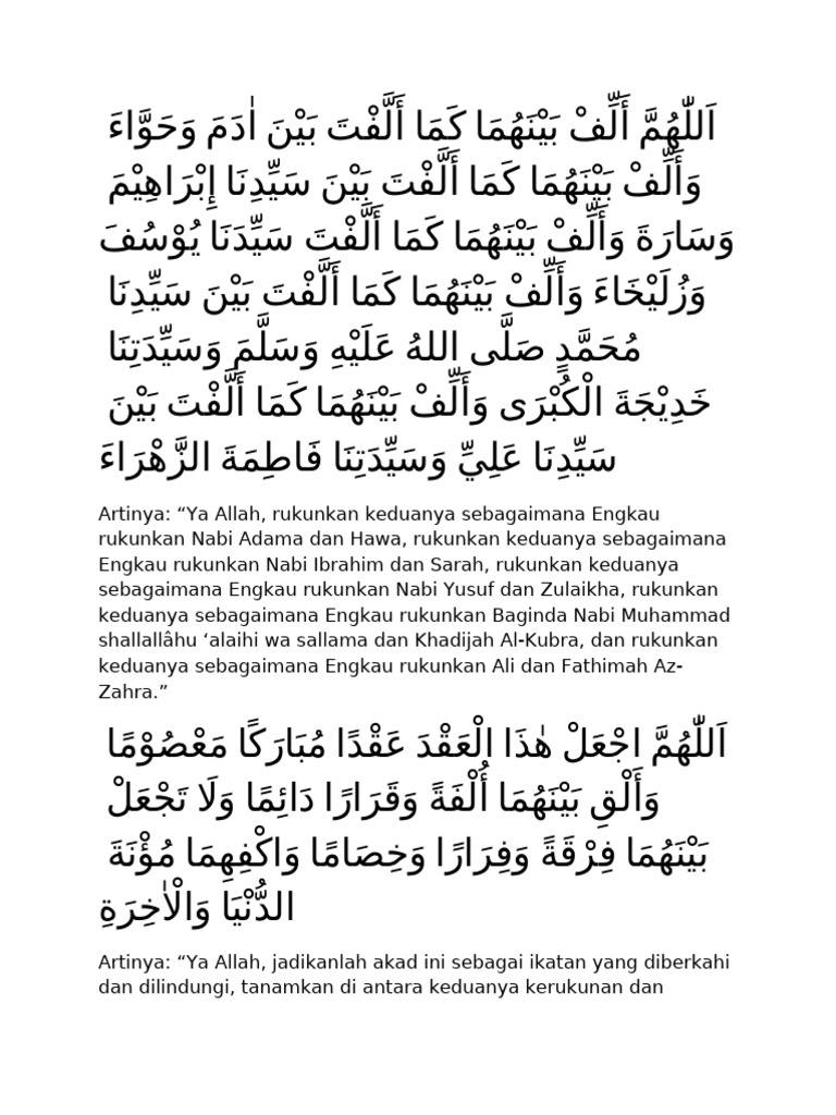 Doa Akad Nikah Lengkap dan Bermakna | PDF