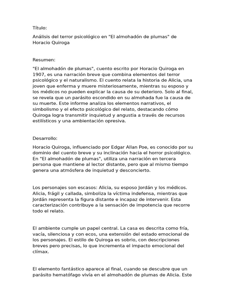 Informe Documento | PDF | Cuentos