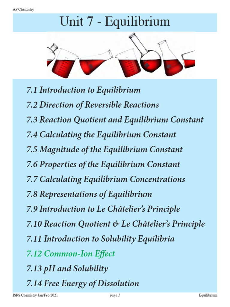 7 12 - Common Ion - Effect Student | PDF | Chemical Equilibrium ...