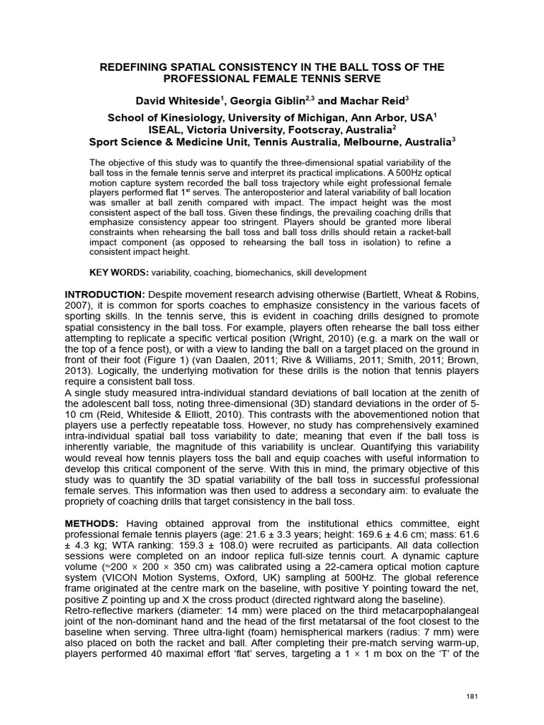 Spatial Consistency in The Ball Toss | PDF | Analysis Of Variance | Variance