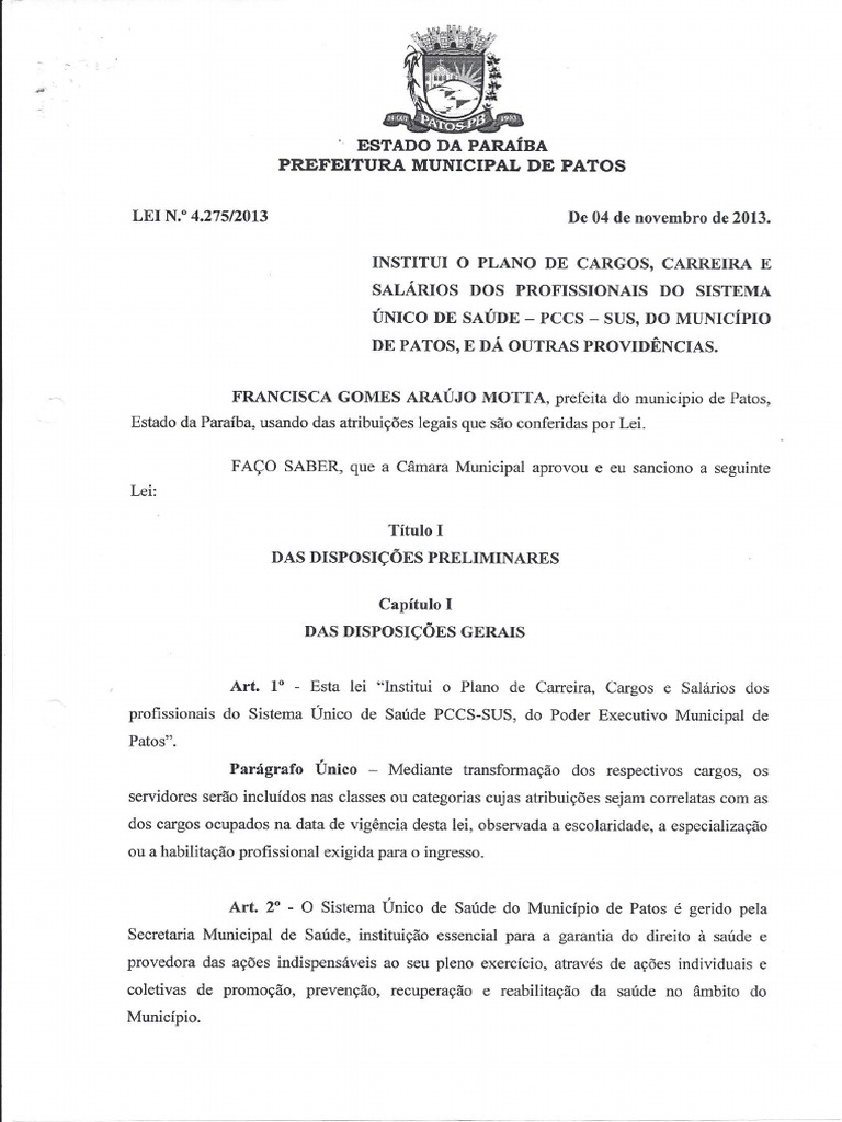 PCCS-da-Saúde-Lei-4.275-2013 | PDF