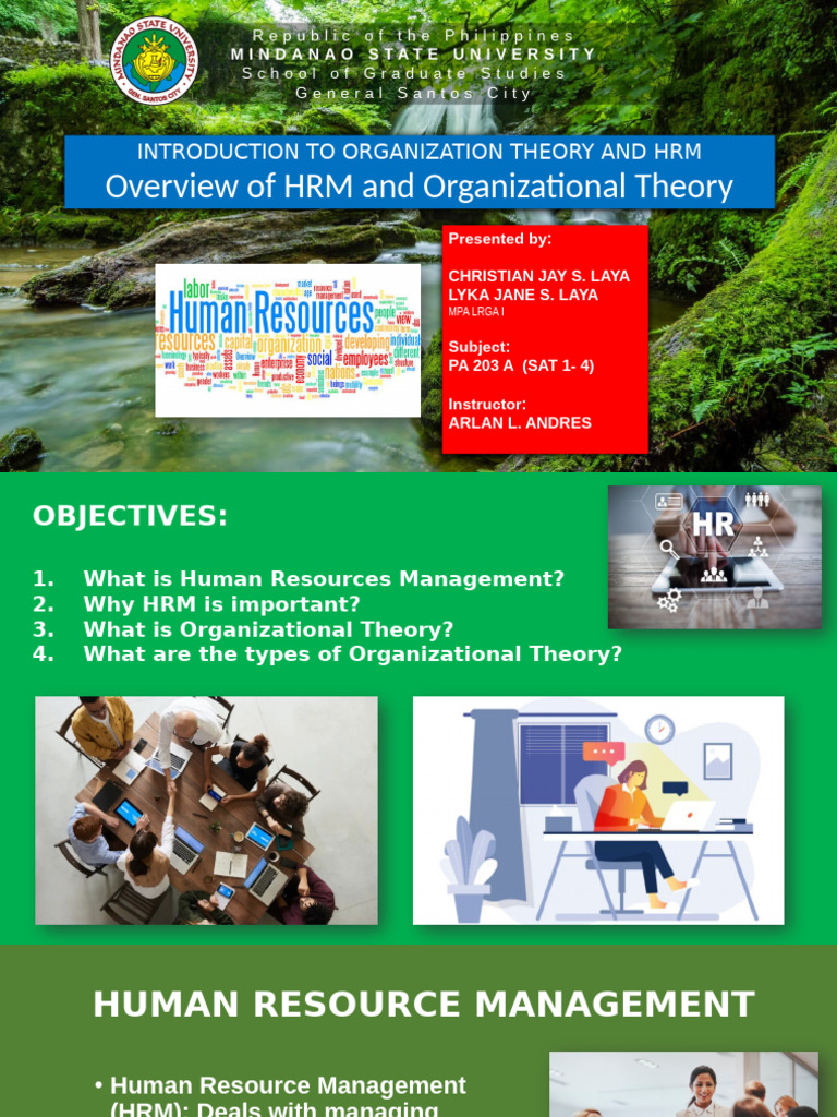 HRM and Organizational Theory Overview | PDF | Human Resource ...