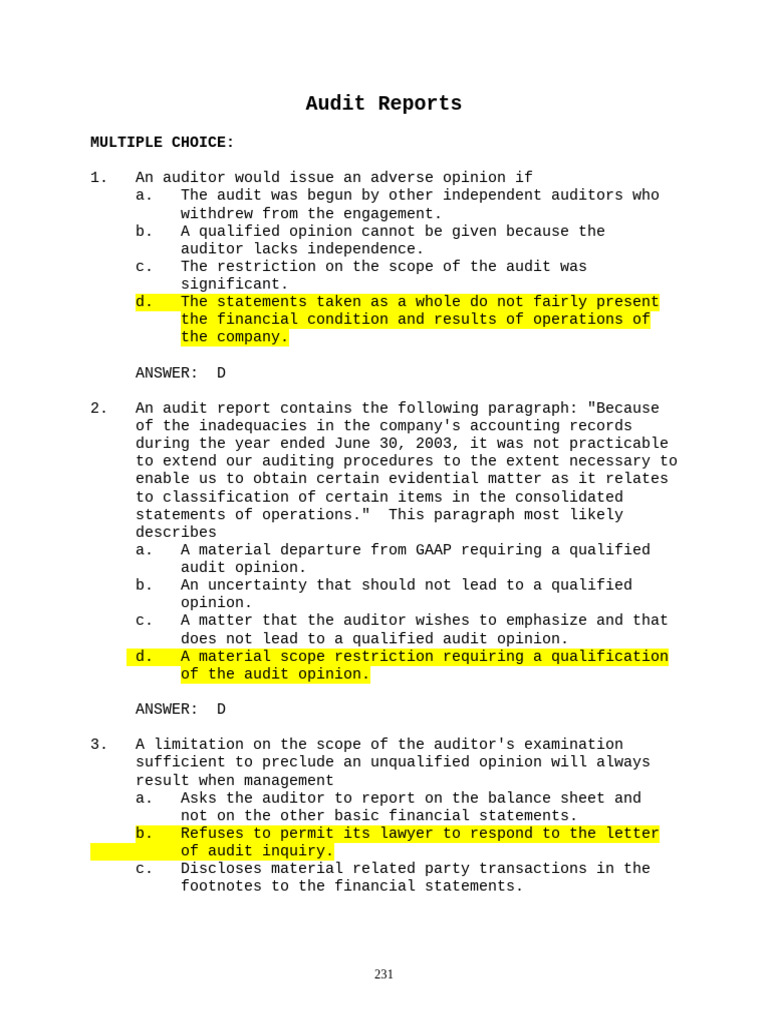 Understanding Audit Report Opinions | PDF | Auditor's Report | Audit