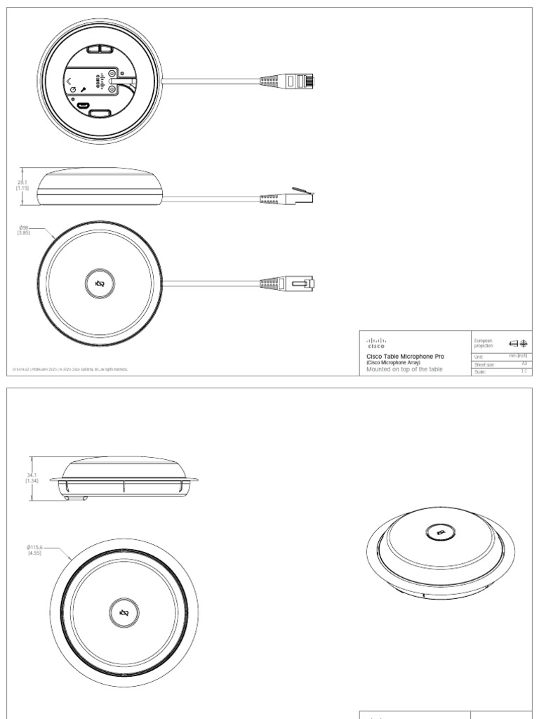 Cisco Microphone Array Cad Drawings | PDF