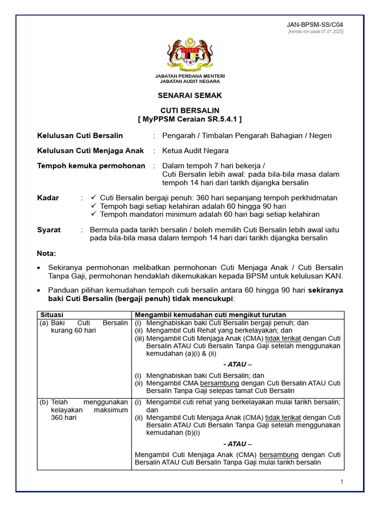 Cuti Bersalin | PDF