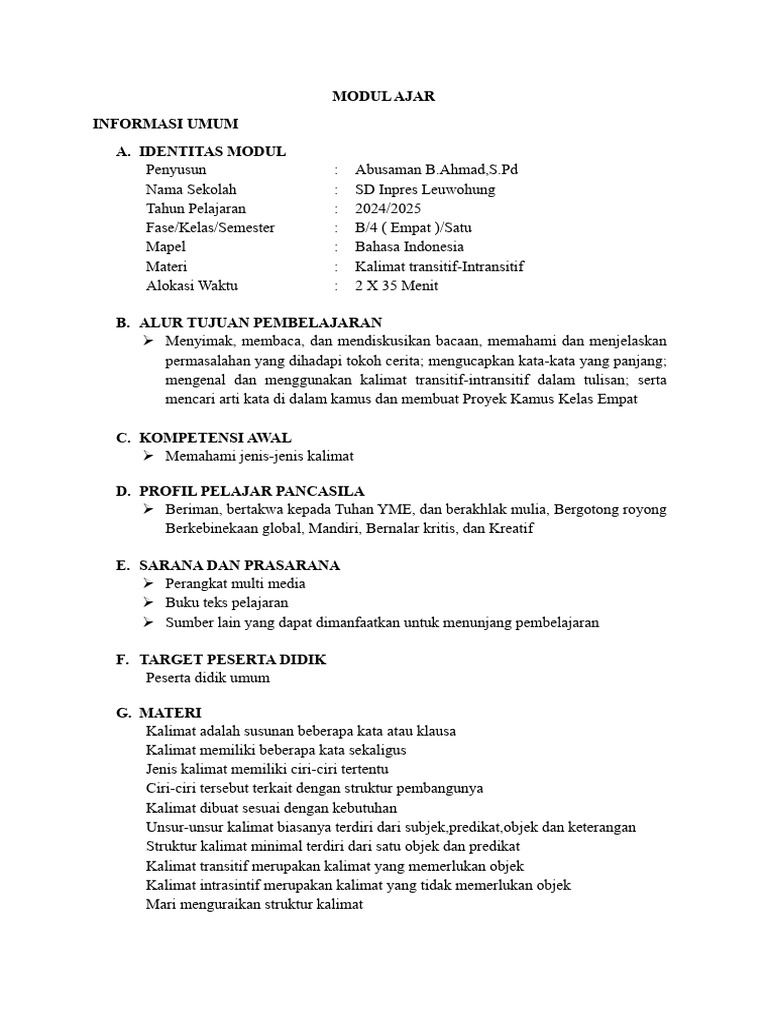 Modul Ajar Ukin Abusaman B Ahmad | PDF