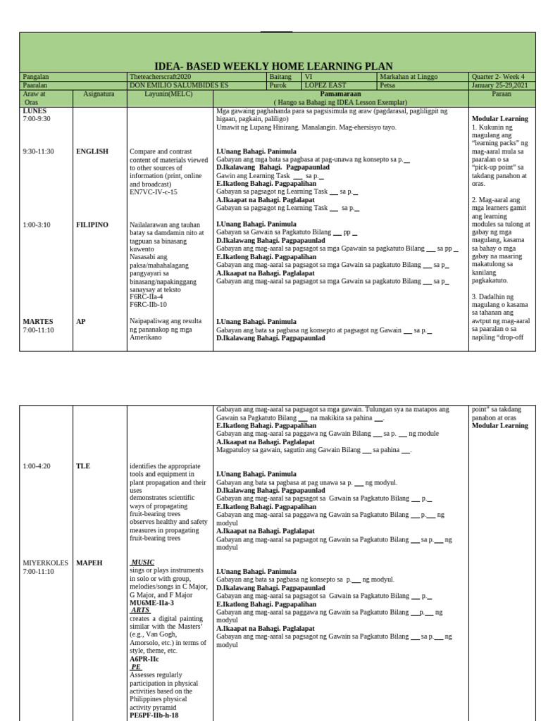 WHLP GR6 Q2 WK4 | PDF