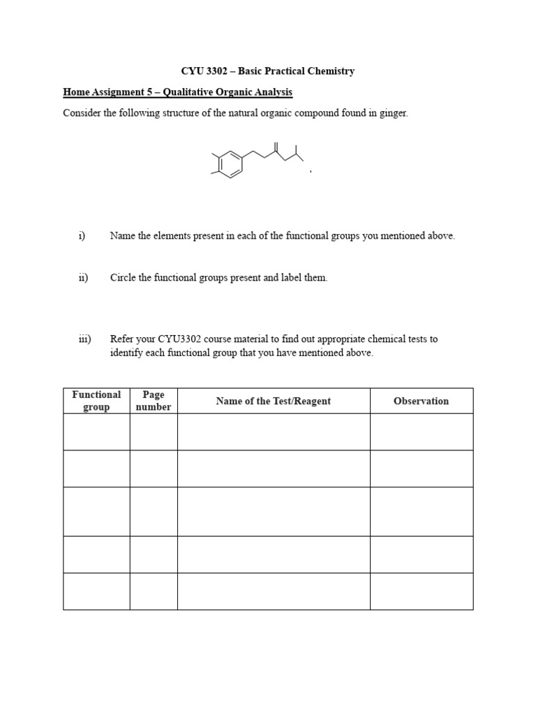Home Assignment 1 - Session 4 - Organic Chemistry | PDF