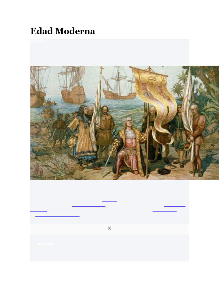 Edad Moderna | PDF | Período moderno temprano | Edades medias