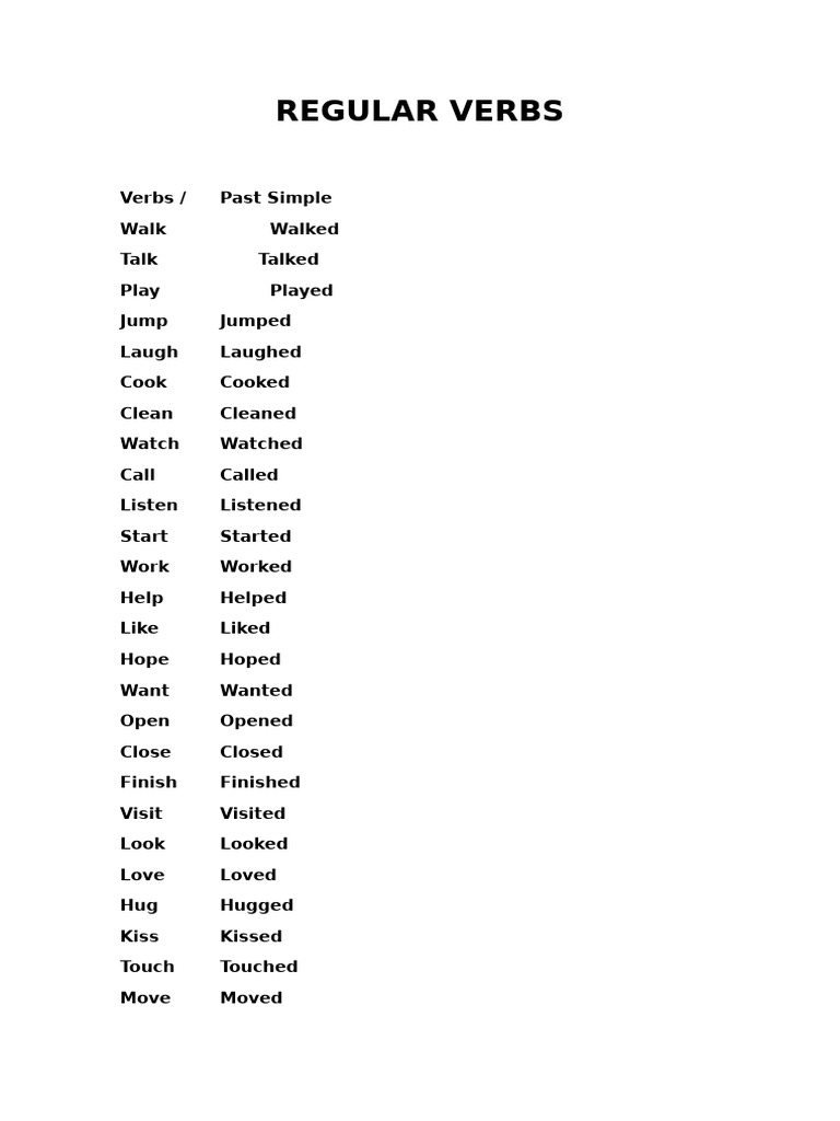 Regular Verbs | PDF