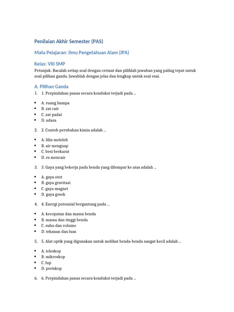 Soal_ASAT_IPA_Kelas_8 | PDF