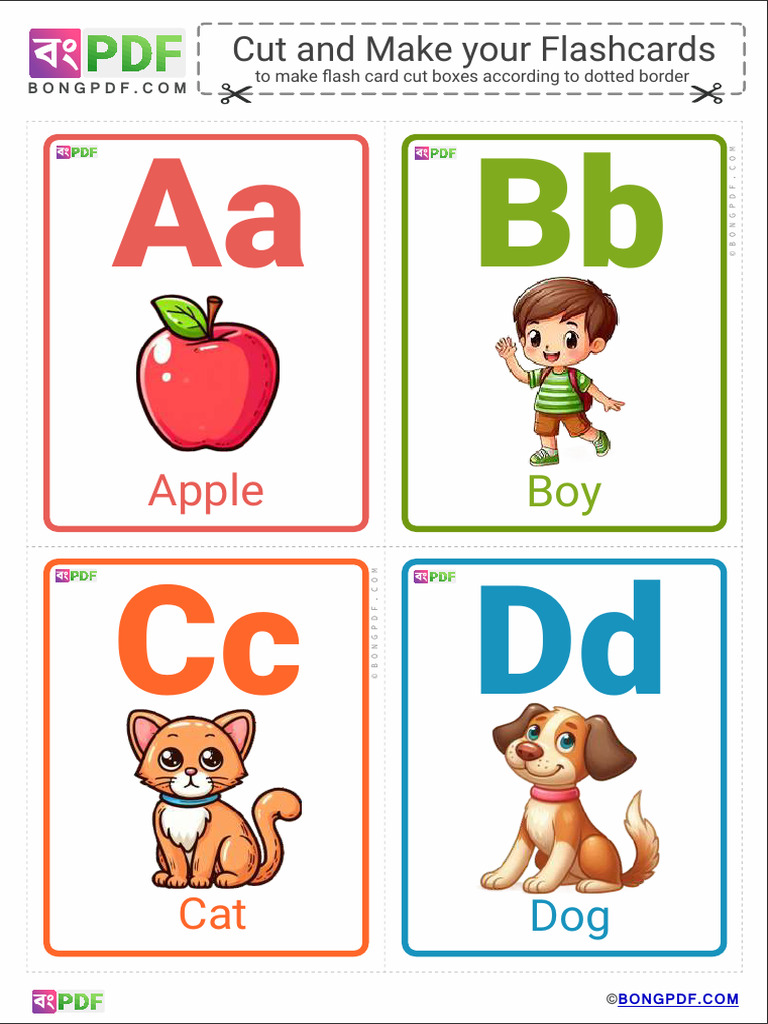 Pictures Alphabets Flashcards 1 | PDF