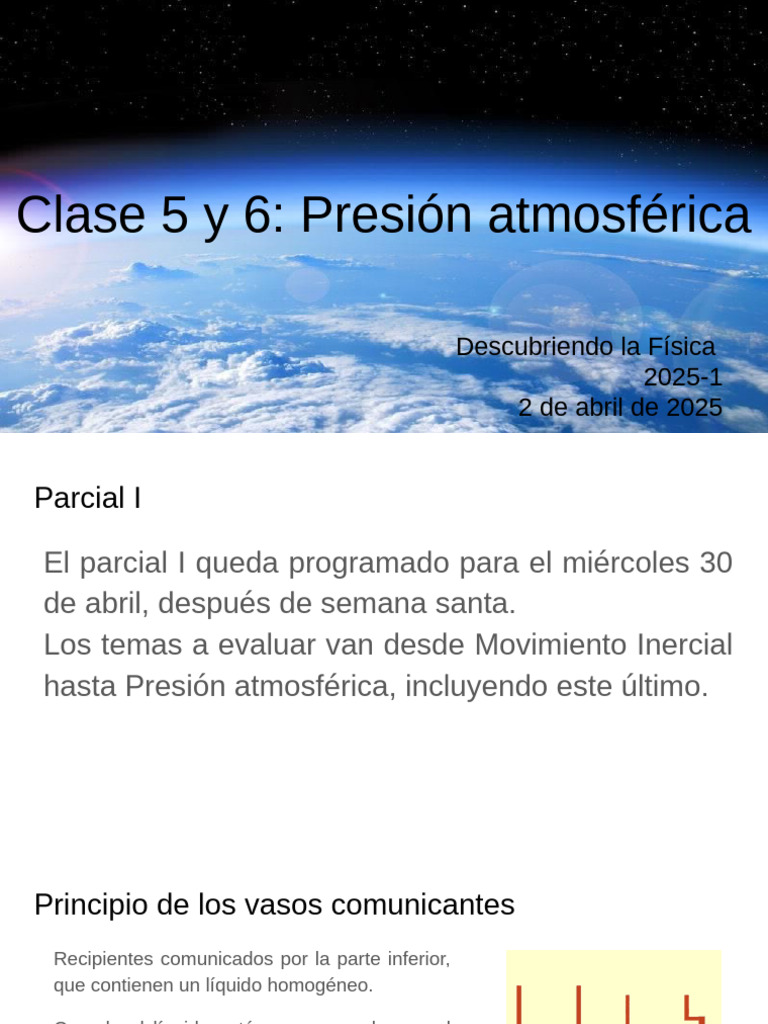 Clase 5_ Presión atmosférica | PDF | Gases | Presión