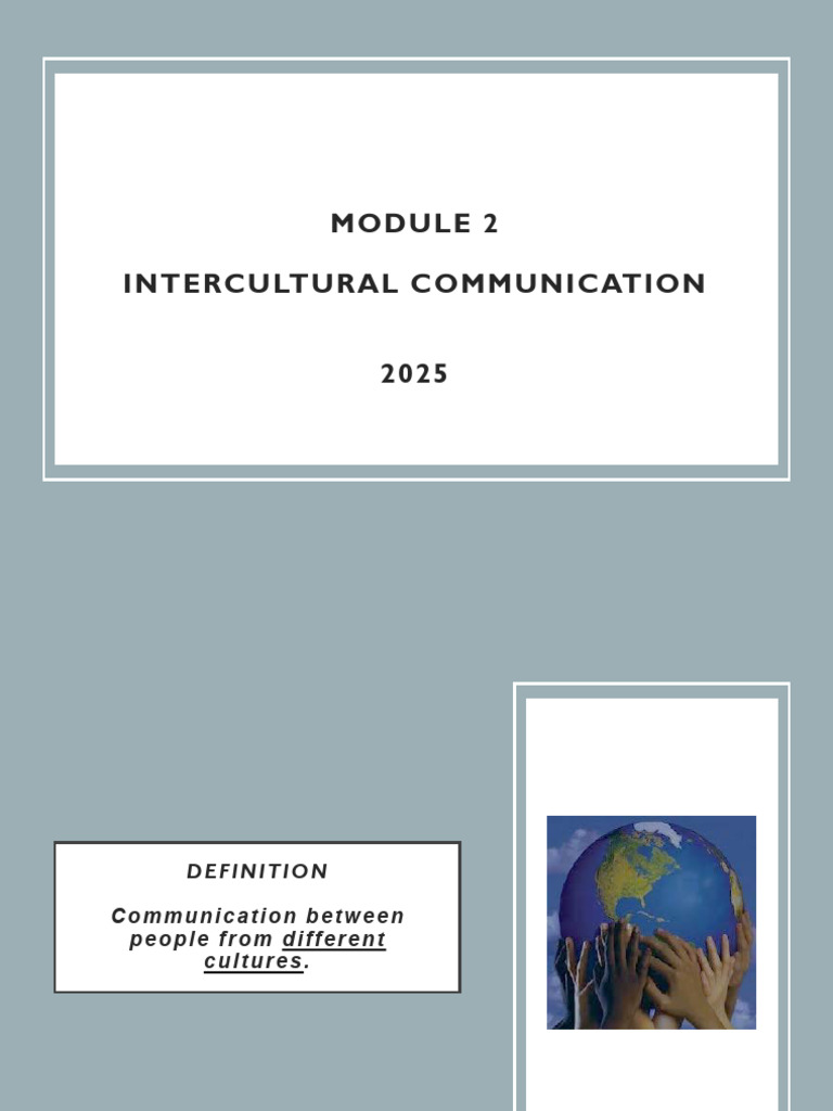 Module 2 - Intercultural Communication Within Workplace Context | PDF | Nonverbal Communication ...