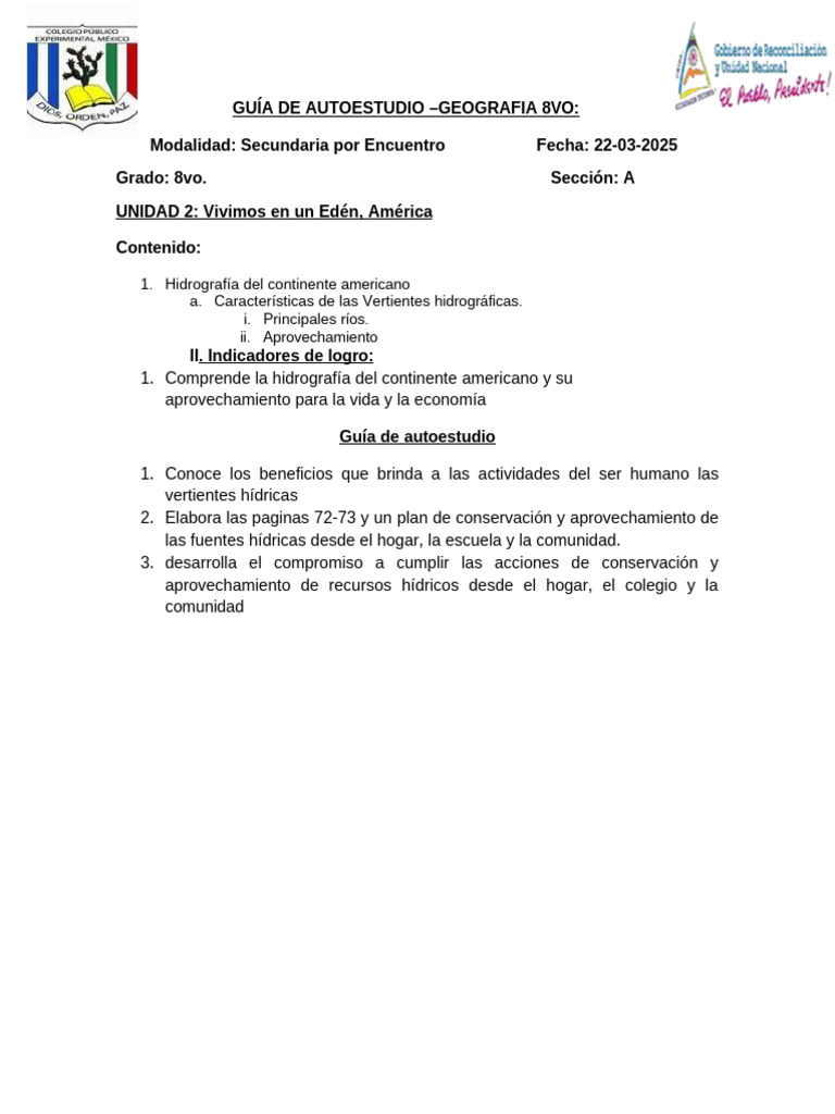 1.6 GUÍA DE AUTOESTUDIO 8vo 22-03-25 | PDF