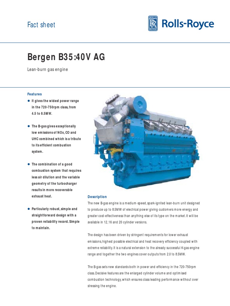 Bergen B35-40 en | PDF | Engines | Natural Gas