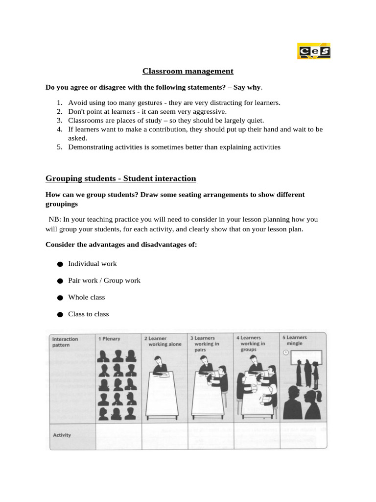 Classroom Management Handout | PDF | Learning | Classroom Management