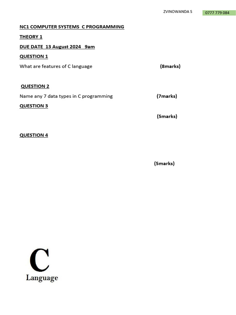 C Programming Assignments | PDF