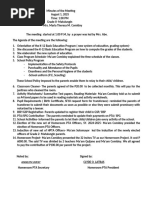 Sample Homeroom Pta Meeting - Narrative Report | PDF | Schools ...