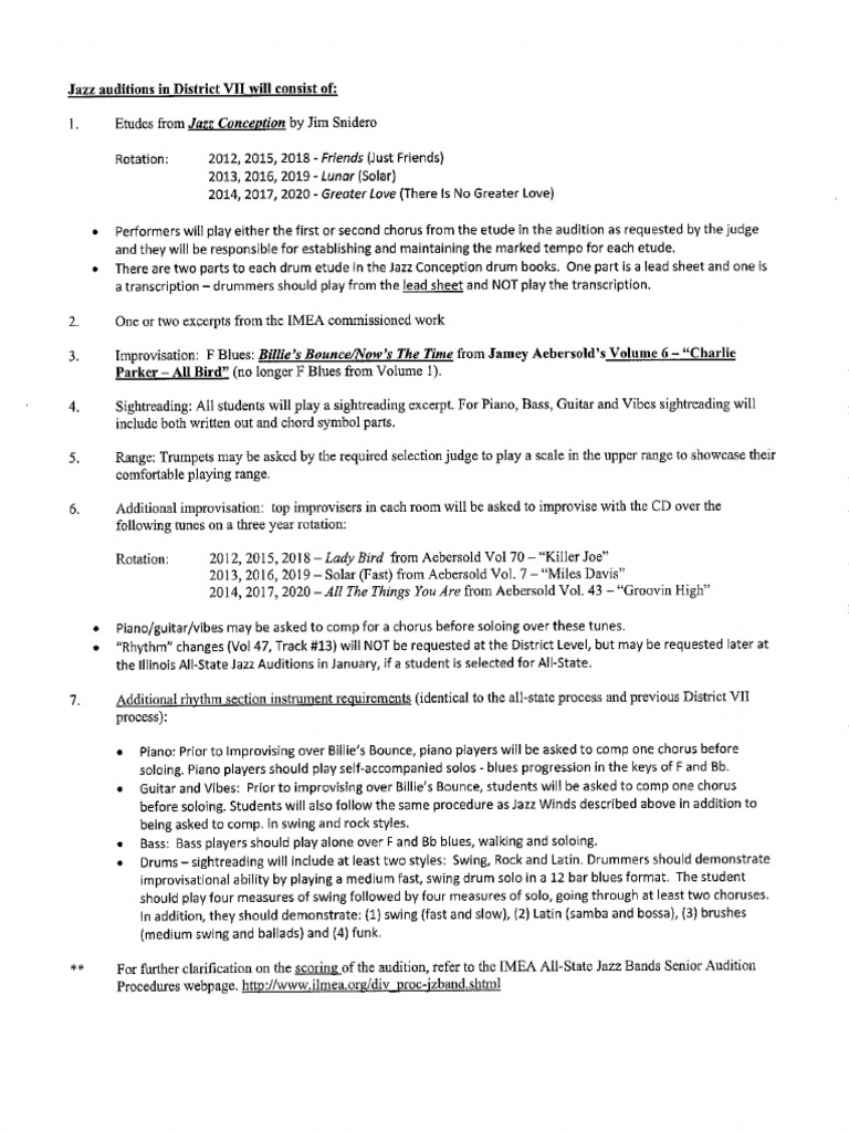 Imea Audition Packet Music | PDF