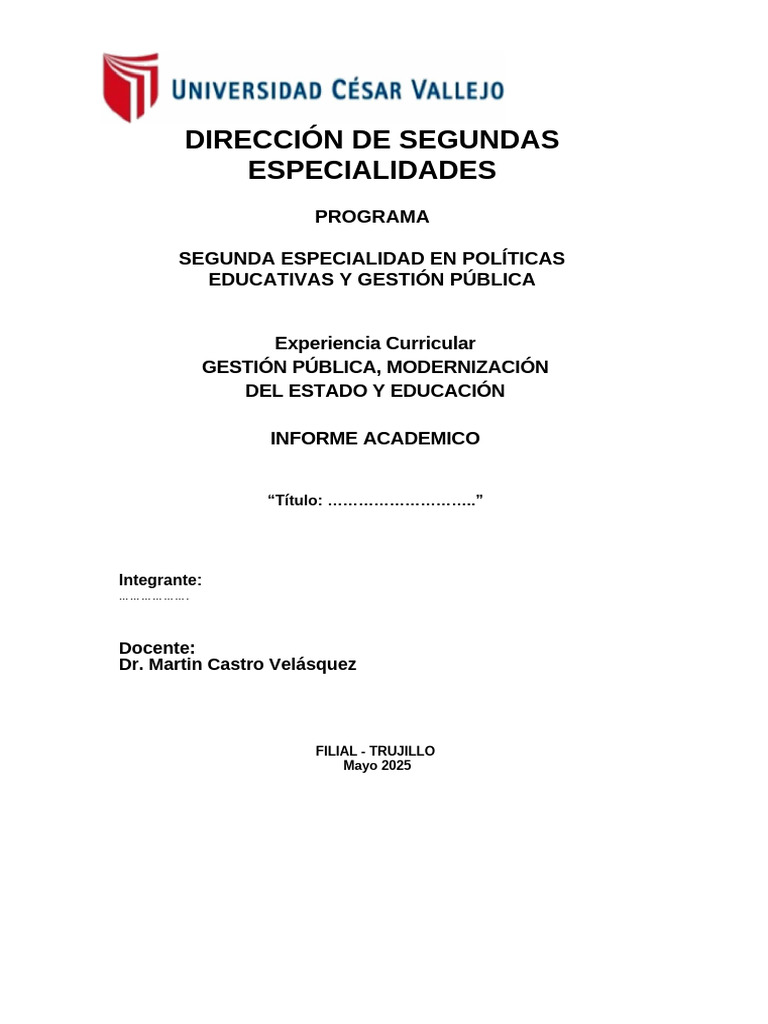 Modelo Caratula de Informe (Pai) | PDF