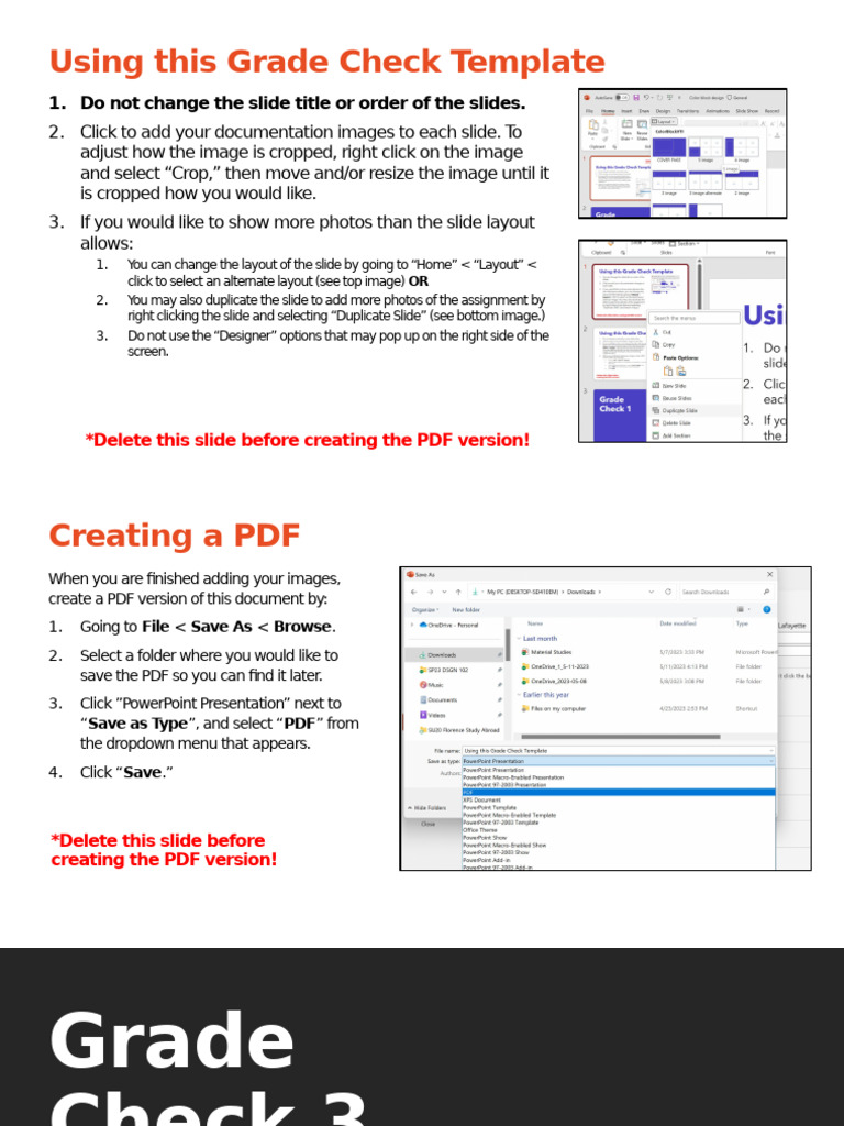 Grade Check 3 Template | PDF