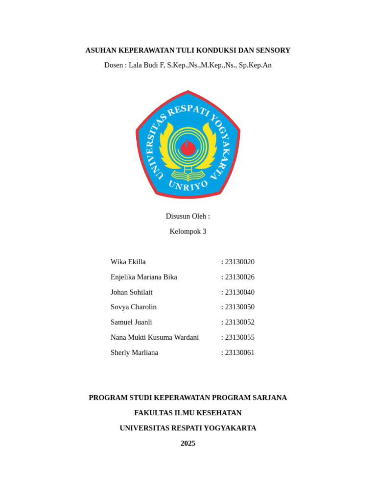 Asuhan Keperawatan Tuli Konduksi Dan Sensory | PDF