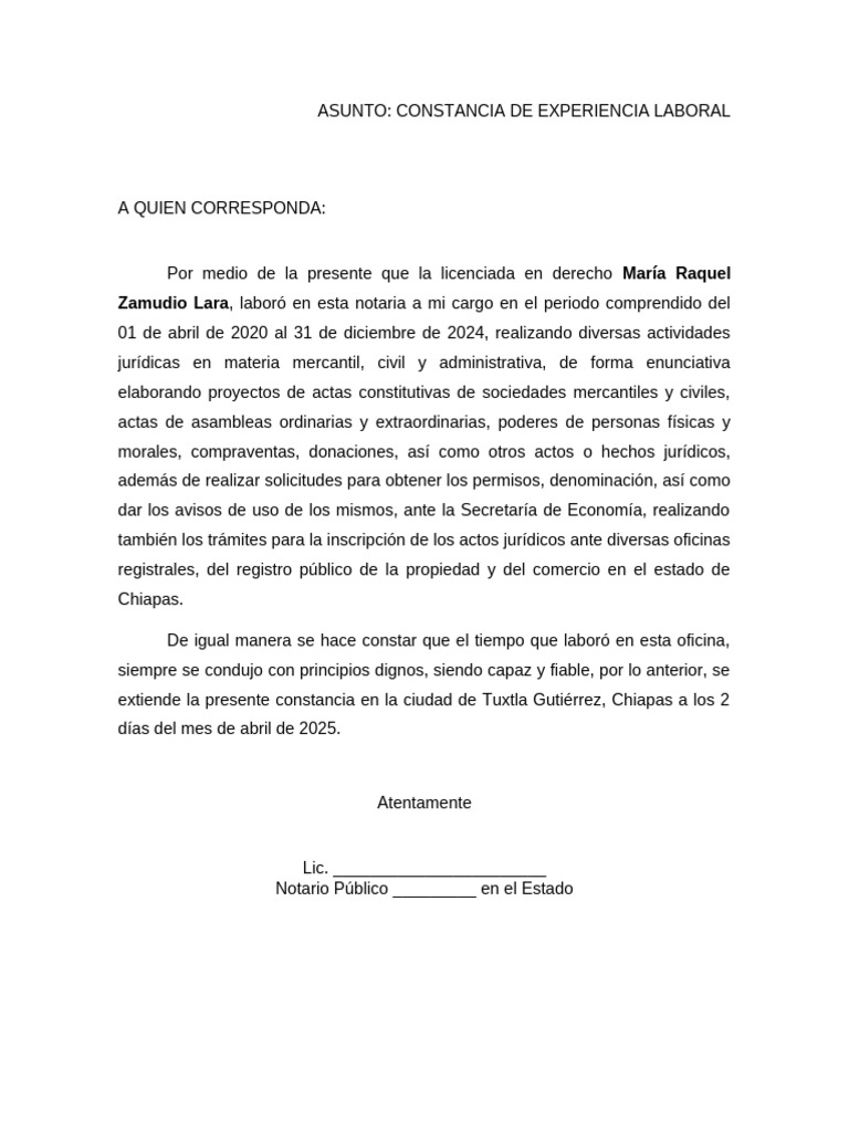 FORMATO DE CONSTANCIA LABORAL | PDF