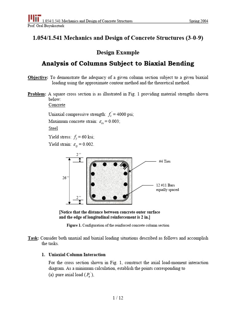 Biaxial Bending in Concrete Columns | PDF | Strength Of Materials ...