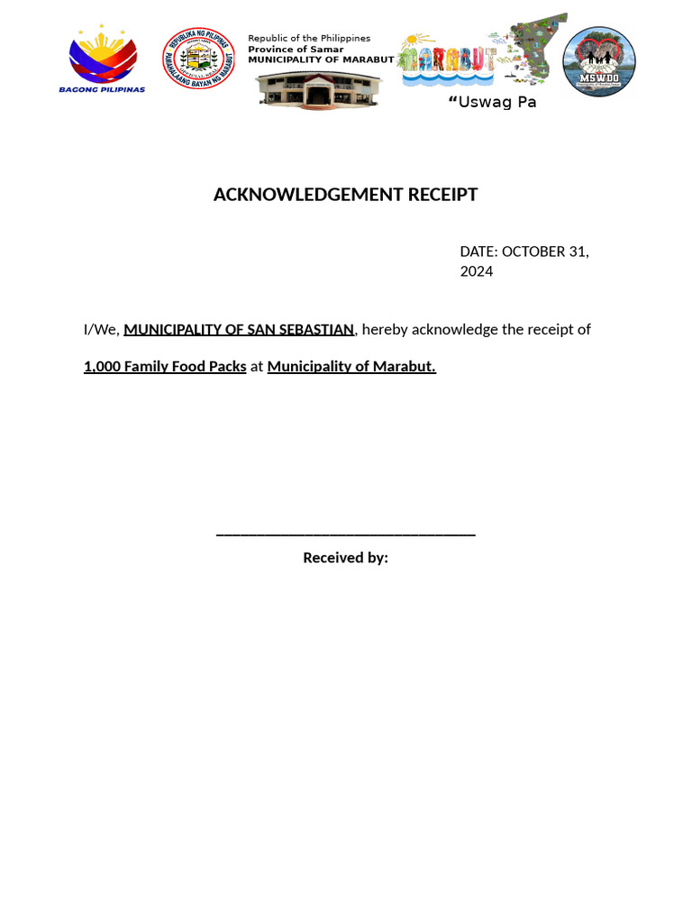 Acknowledgement Receipt | PDF
