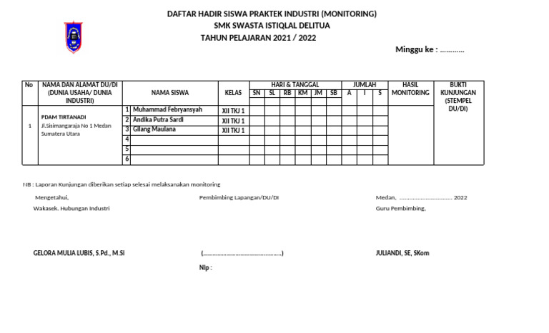 Absensi PKL Siswa | PDF