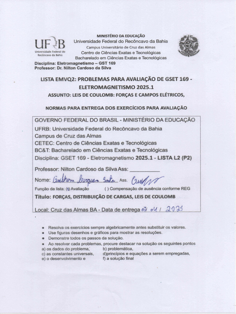 Lista eletromag 2 | PDF