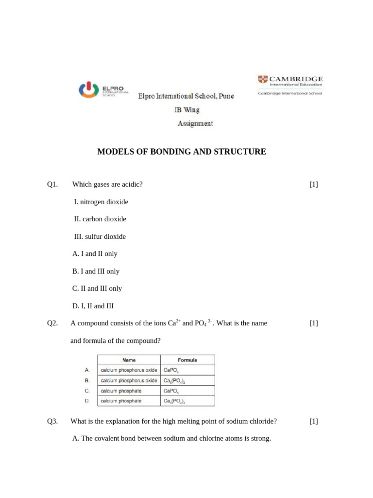 Models of Bonding and Structure | PDF | Chemical Bond | Ionic Bonding