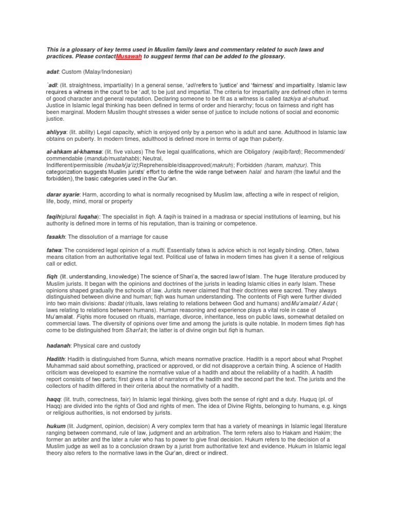 Adl Refers To Justice' and Fairness' and Impartiality. Islamic Law ...