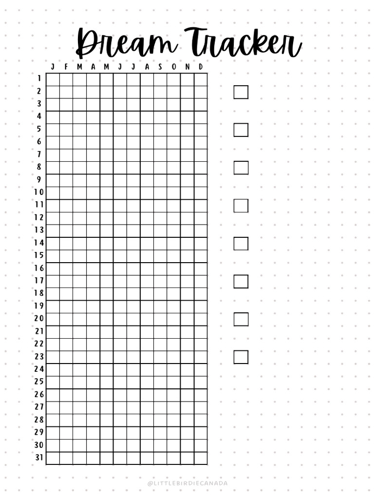 Dream Tracker - Blank | PDF