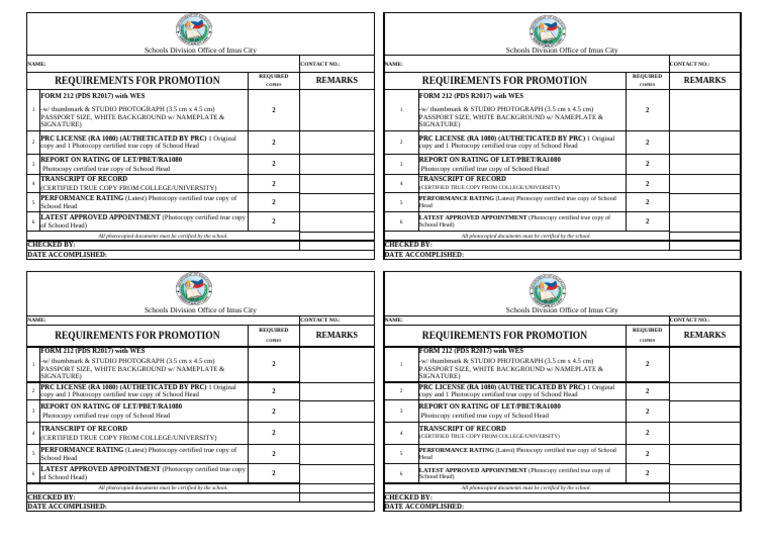 Requirements For Promotion | PDF | Photocopier | Publishing