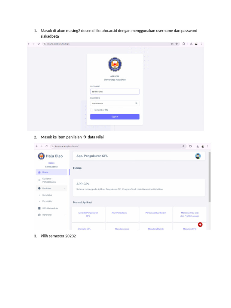 Pengisian Nilai Dan Portofolio Di Aplikasi ILO | PDF