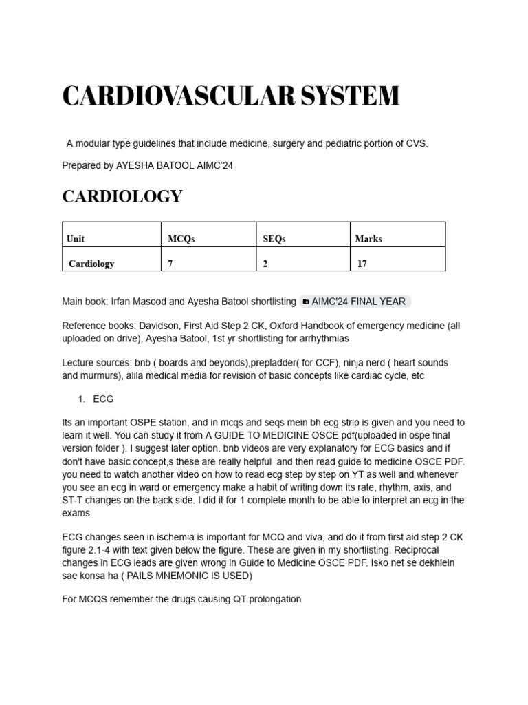 Comprehensive Cardiovascular Exam Guide | PDF | Cardiovascular System ...