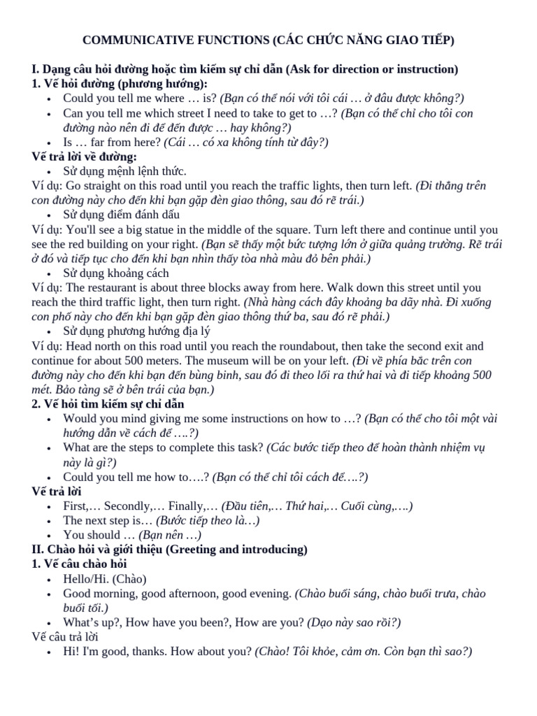 Communicative Function | PDF