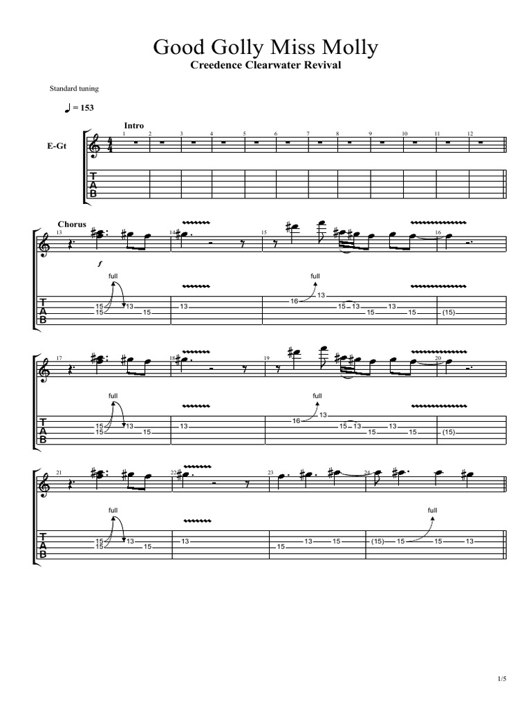Creedence Clearwater Revival - Good Golly Miss Molly (Pro) | PDF | Rock ...